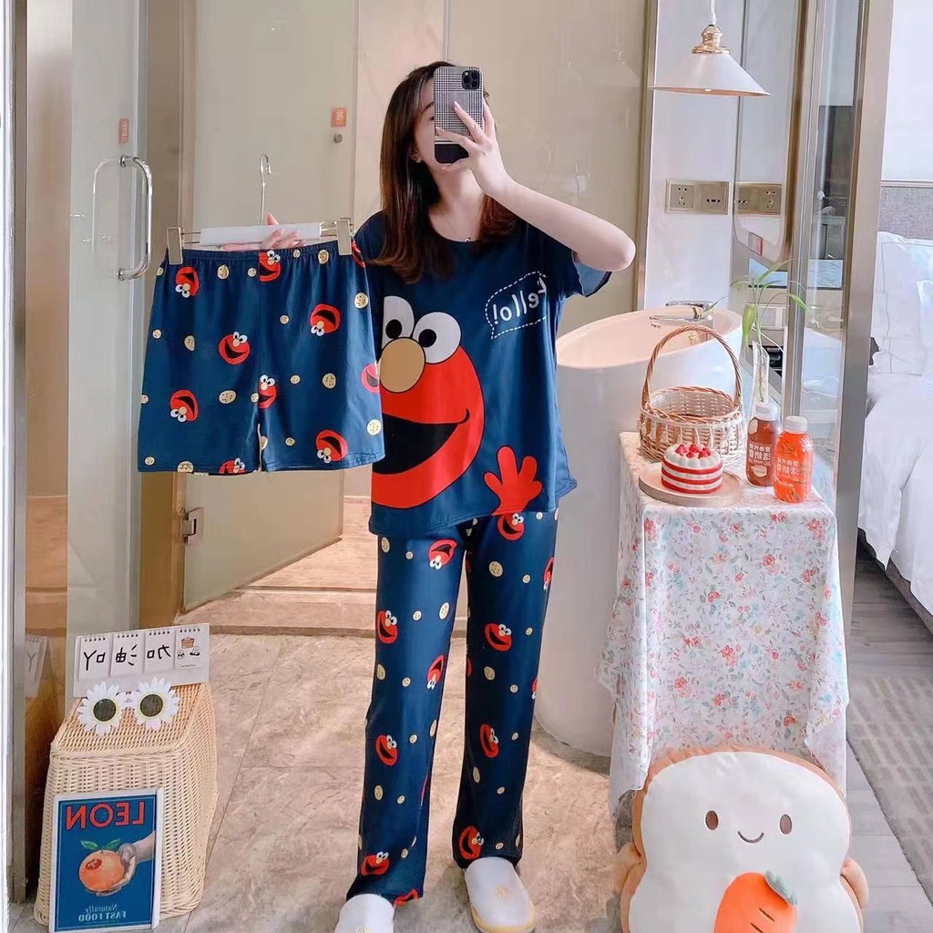 Anthony 3 IN 1 adult Design pajama Terno Short sleepwear for women ...