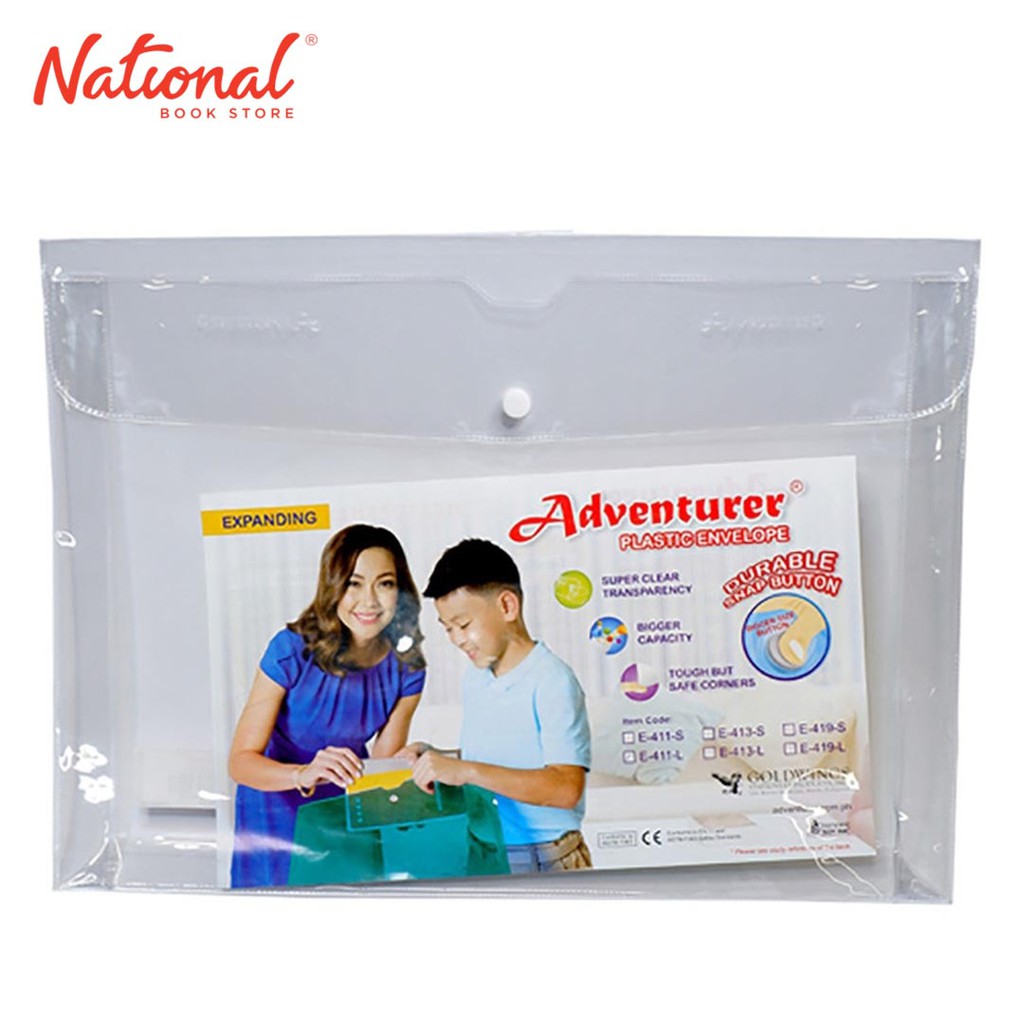 Adventurer Plastic Envelope Expanding E411L Long Button Lock | Shopee ...