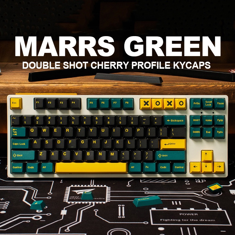 171 keys MARRS GREEN keycaps CHERRY PROFILE DOUBLE SHOT Personalized ...