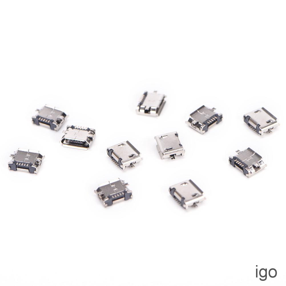 IGO 10pcs Micro USB 5pin B type Female Connector For Connector 5 pin ...