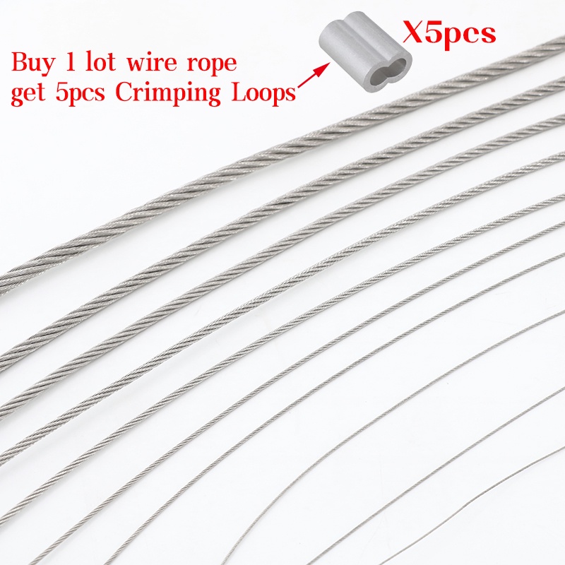 304 Stainless Steel Wire Rope Soft Fishing Lifting Cable 7×7/7*19 ...
