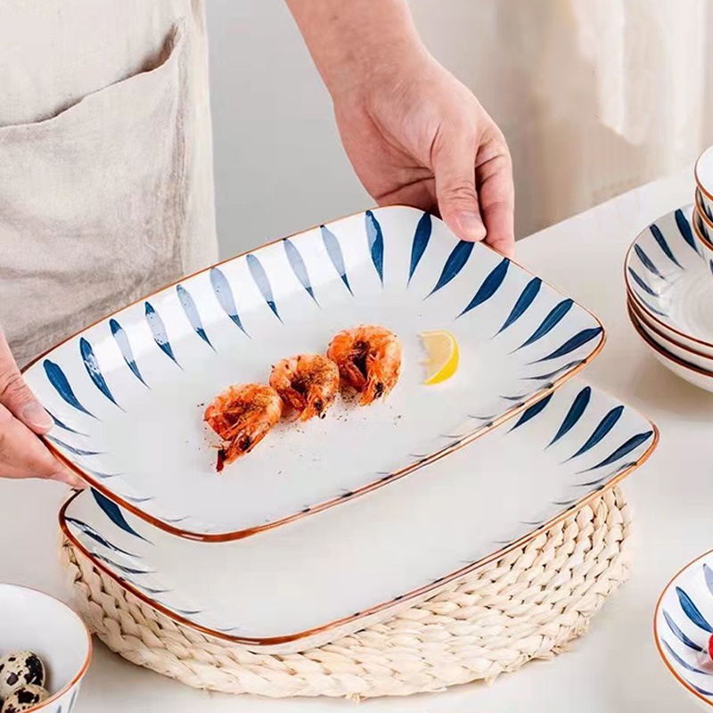 Dailyhome Japanese Rectangular Oblong Platter Serving Tray Sushi Fish ...