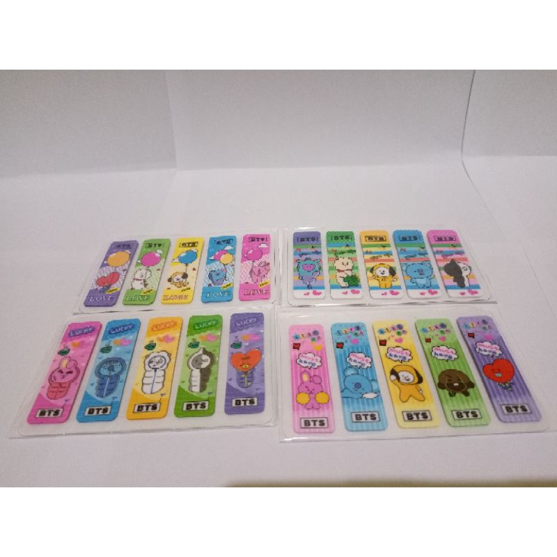ONE PAD (5 CHARACTERS x 20 SHEETS) Sticky Notes Cute Hologram Plastic ...
