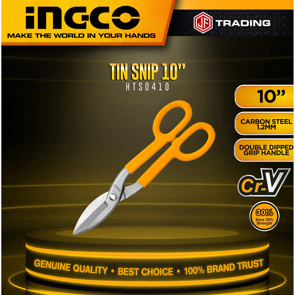 INGCO Tin Snips 10 HTS0410 Double Dipped Grip Handle ♦JF TRADING♦ ...