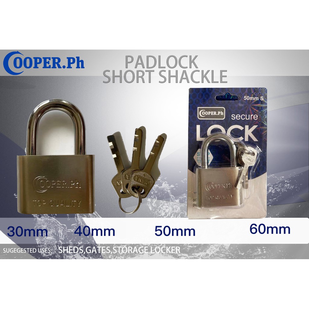 Cooper.ph CP-YG Heavy-duty Security Padlock stainless lock short and ...