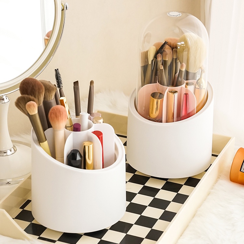 Makeup brush storage box multifunctional 360° rotating dustproof ...