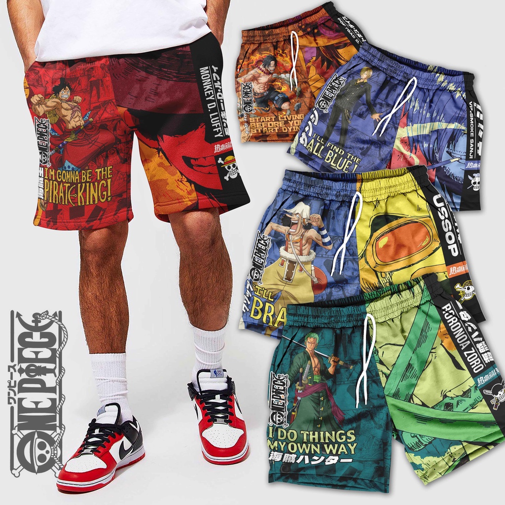 --*ONE PIECE*-- Graphic Shorts Full print Casual Drifit shorts | Shopee ...