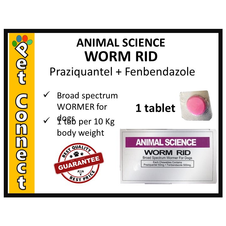 Animal Science Wormrid Deworm Dogs 1 Tab with Sticker Worm Rid | Shopee ...