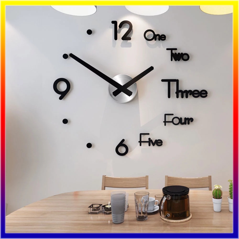 3d Diy Mirror Surface Wall Clocks / Modern Design Large Silent Clock ...