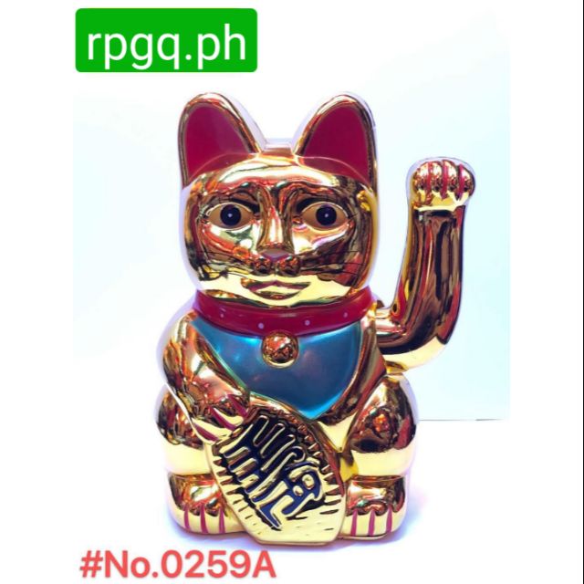 LUCKY CAT (Gold-Battery-Large) #No.0259A #SIZE:H25.5cm | Shopee Philippines