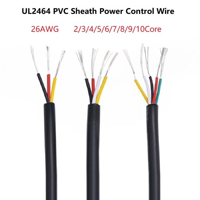 5M 26AWG UL2464 Multi-Core Signal Wire 2 3 4 5 6 7 8 9 10Cores PVC Insulated Sheath Power ...