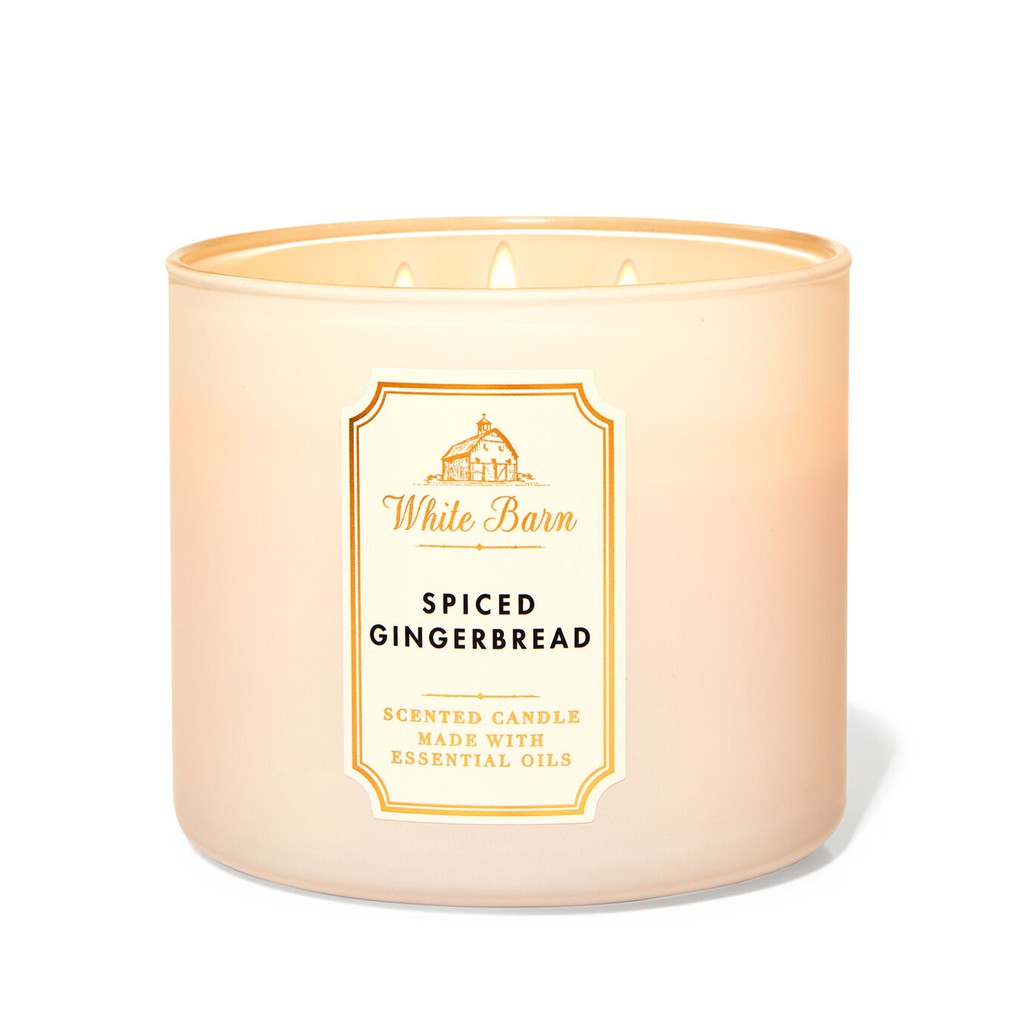 AUTHENTIC Bath and Body Works SPICED GINGERBREAD 3-Wick Scented Candle ...