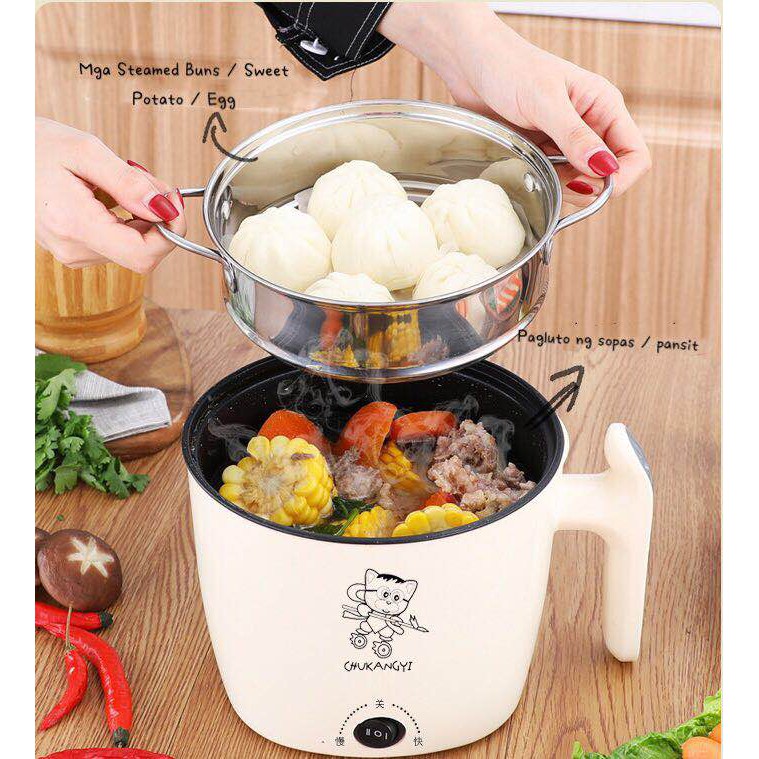 Mini rice cooker, multi-function cooker, 1.8L non-stick inner pot ...