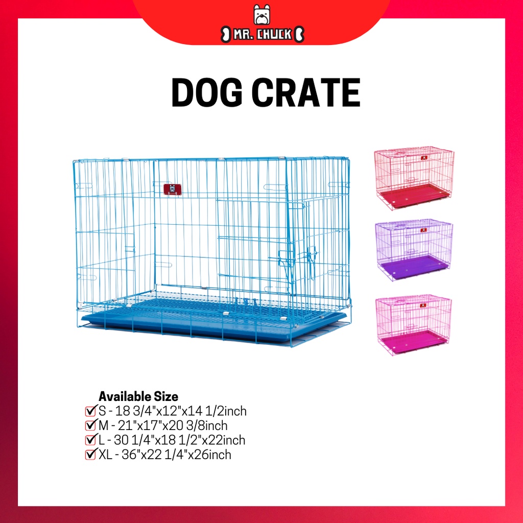 Mr.Chuck Folding Collapsible Dog Cage Pet Crate (RANDOM COLOR) | Shopee ...