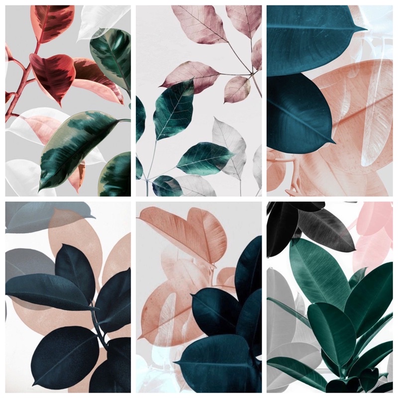 Leaves Blue-Green Theme Wall Decor A4 Size Laminated | Shopee Philippines