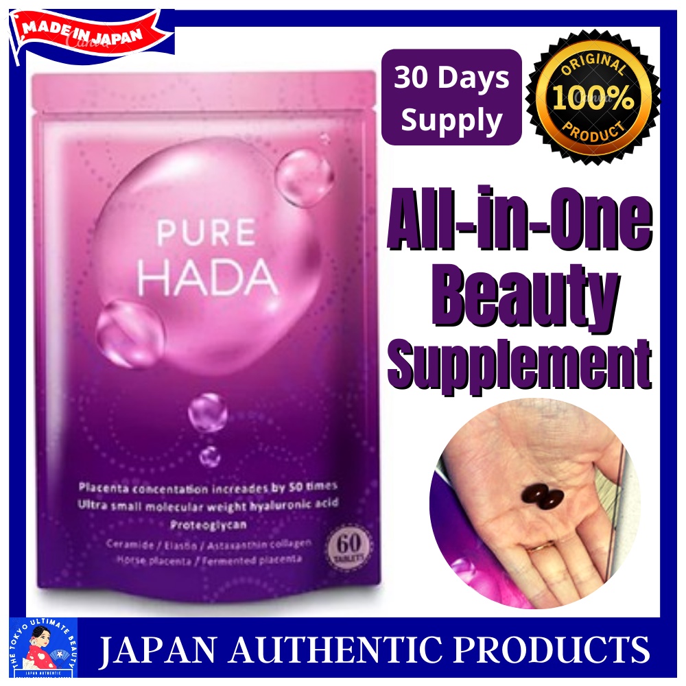 Pure Hada Placenta 10000gm All-in-One Beauty Supplement 30 Days Supply 100% Authentic from Japan ...