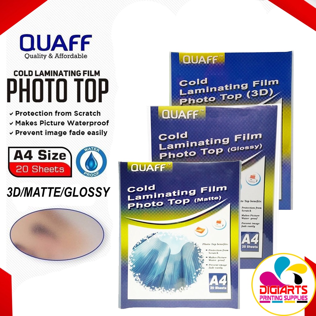 quaff photo top gold laminating film 3d/matte/glossy/glitter/rainbow ...