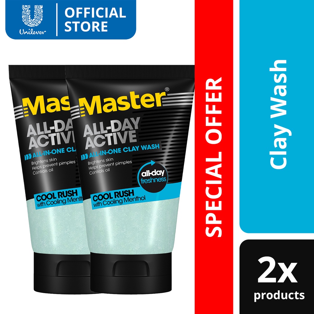 Master All-Day Active Clay Wash Cool Rush 100g x2 | Shopee Philippines