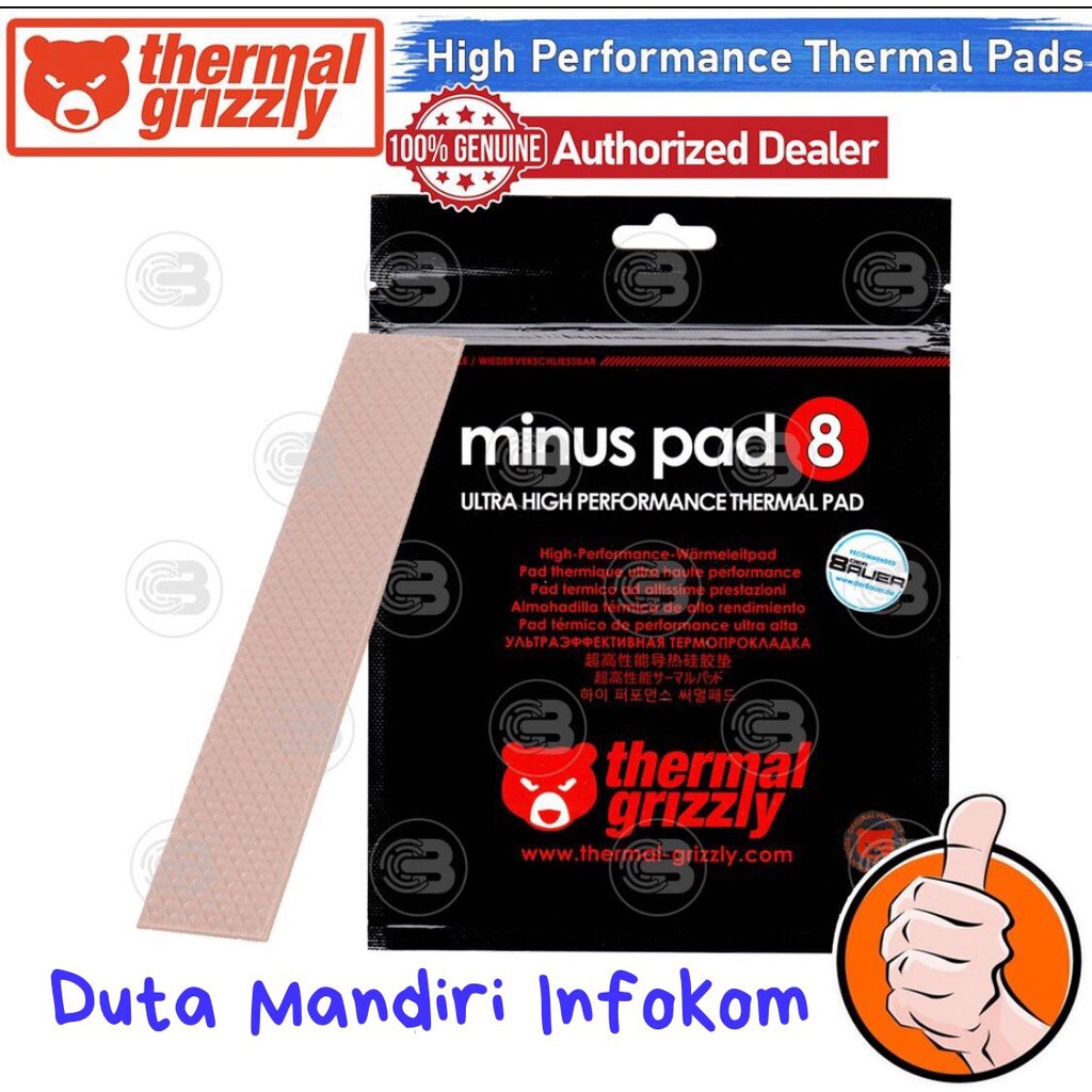 Thermal Grizzly Minus Pad 8 - Ultra High Performance Thermal Pad - 2mm ...
