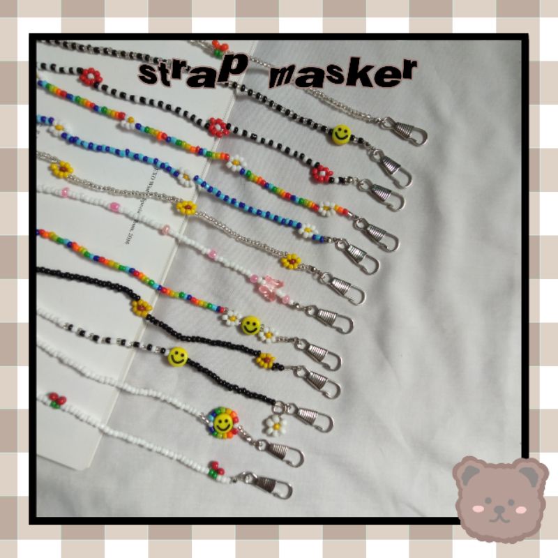 Strap Mask BEADS AESTHETIC KPOP SMILE DAISY IU KOREAN Connector ...