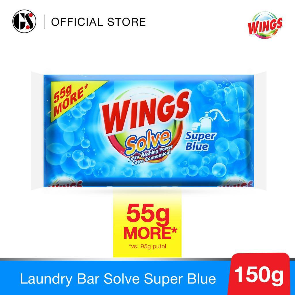Wings Solve Super Blue Laundry Bar Detergent 130g | Shopee Philippines