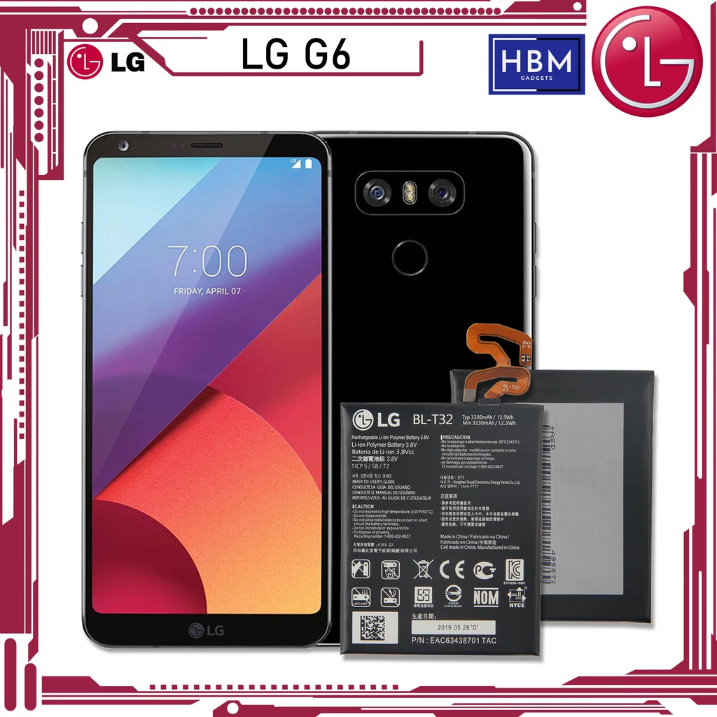 Original LG G6 G600 Battery, Model: BL-T32 H870 H871 H872 LS993 VS998 (3300mAh) ORIGINAL LG ...