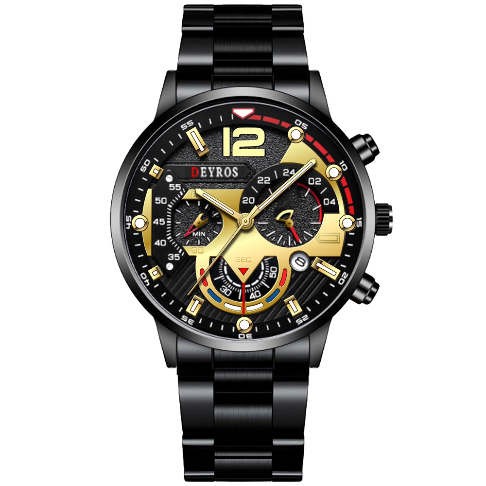 Relo for Men Luxury Gold Watch for Men Original Stainless Steel ...