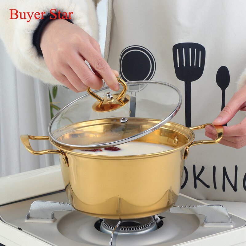 18cm Soup Pot Stainless Steel Cooking Pots with Lid Metal Hot Pot ...