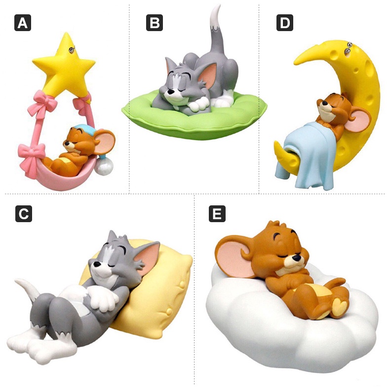 5pcs/set Good Night Tom TOM and JERRY Cat And Jerry Mouse Sleeping ...