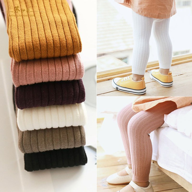 Girls Knitted Leggings Children Solid Legging Baby Toddler Casual Ankle ...