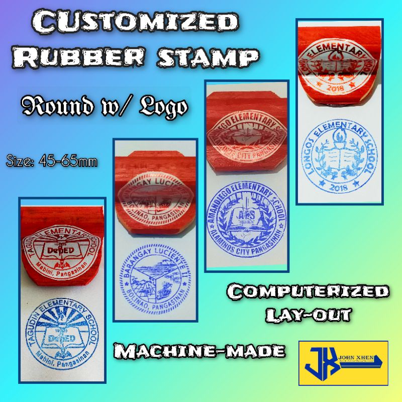 Customized Rubber Stamp Round with logo size 45-65mm (machine-made ...