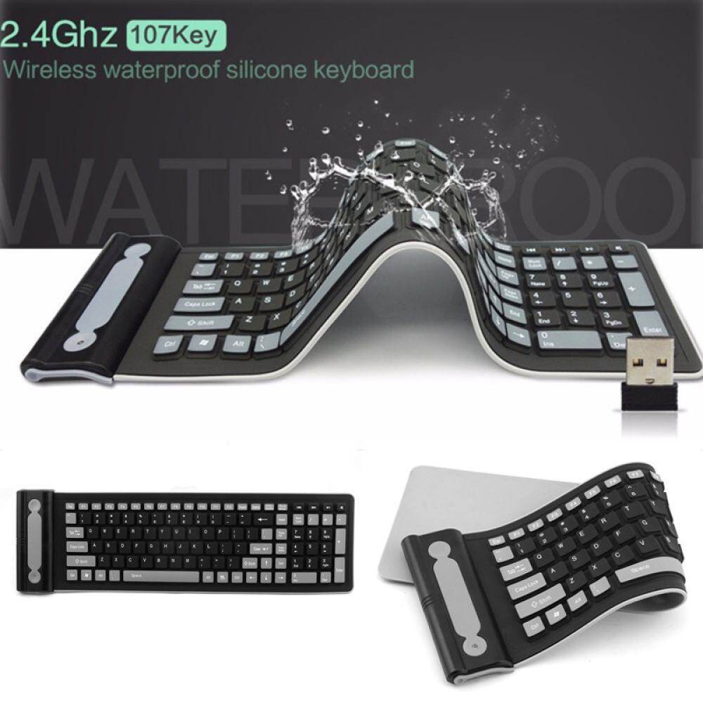 Foldable Portable Silicone Wireless Keyboard 2.4G Usb Flexible ...