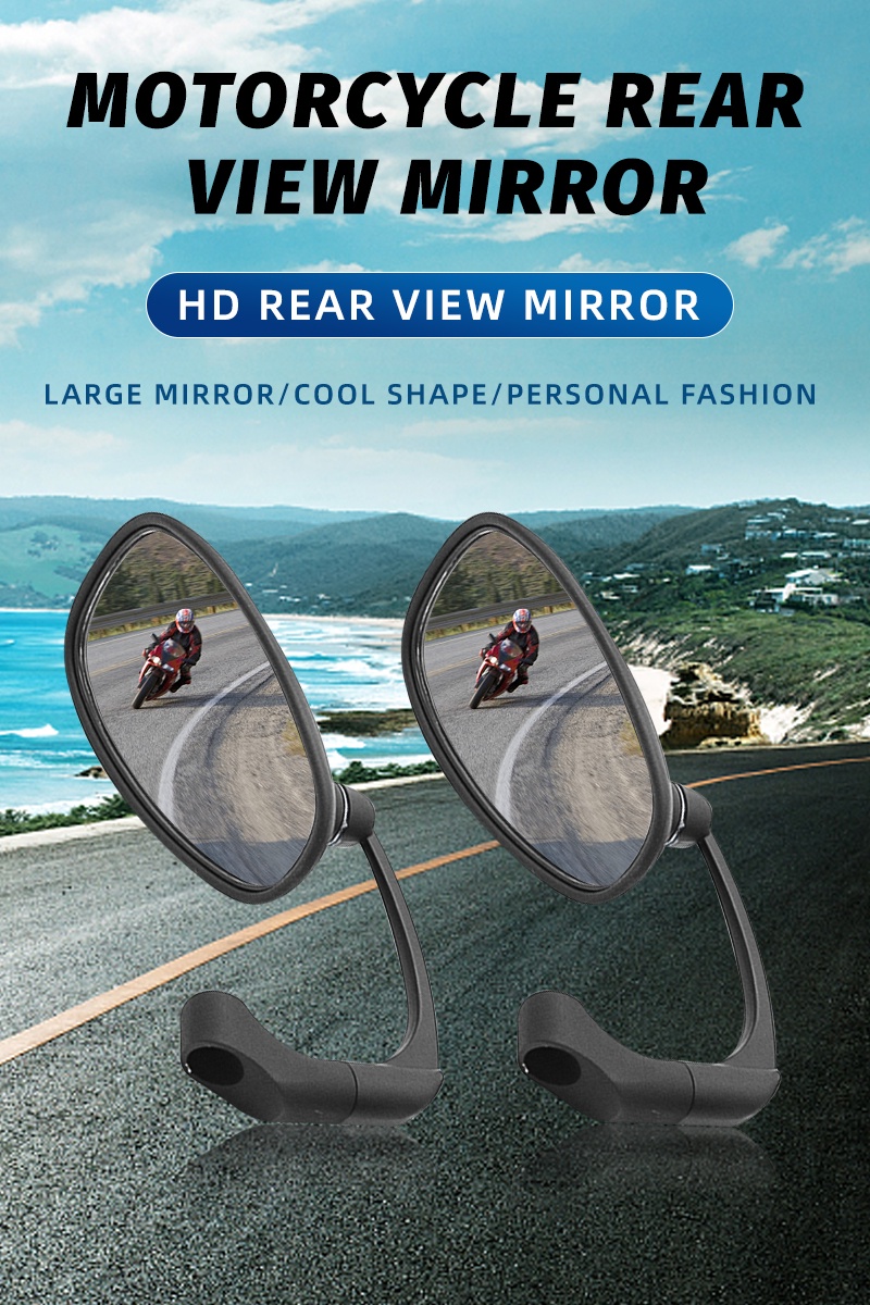 Motorcycle Classic Side Mirror Motorcycles Scooters Oval Rearview ...
