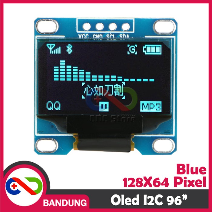 Oled LCD BLUE 0.96î I2C 128X64 BLUE MODULE DISPLAY | Shopee Philippines