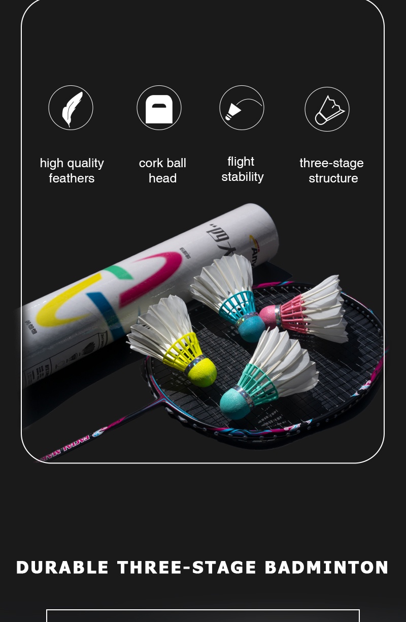 Alpsport 4 Colors 3-Stage Badminton Stable And Durable Quality Goose ...
