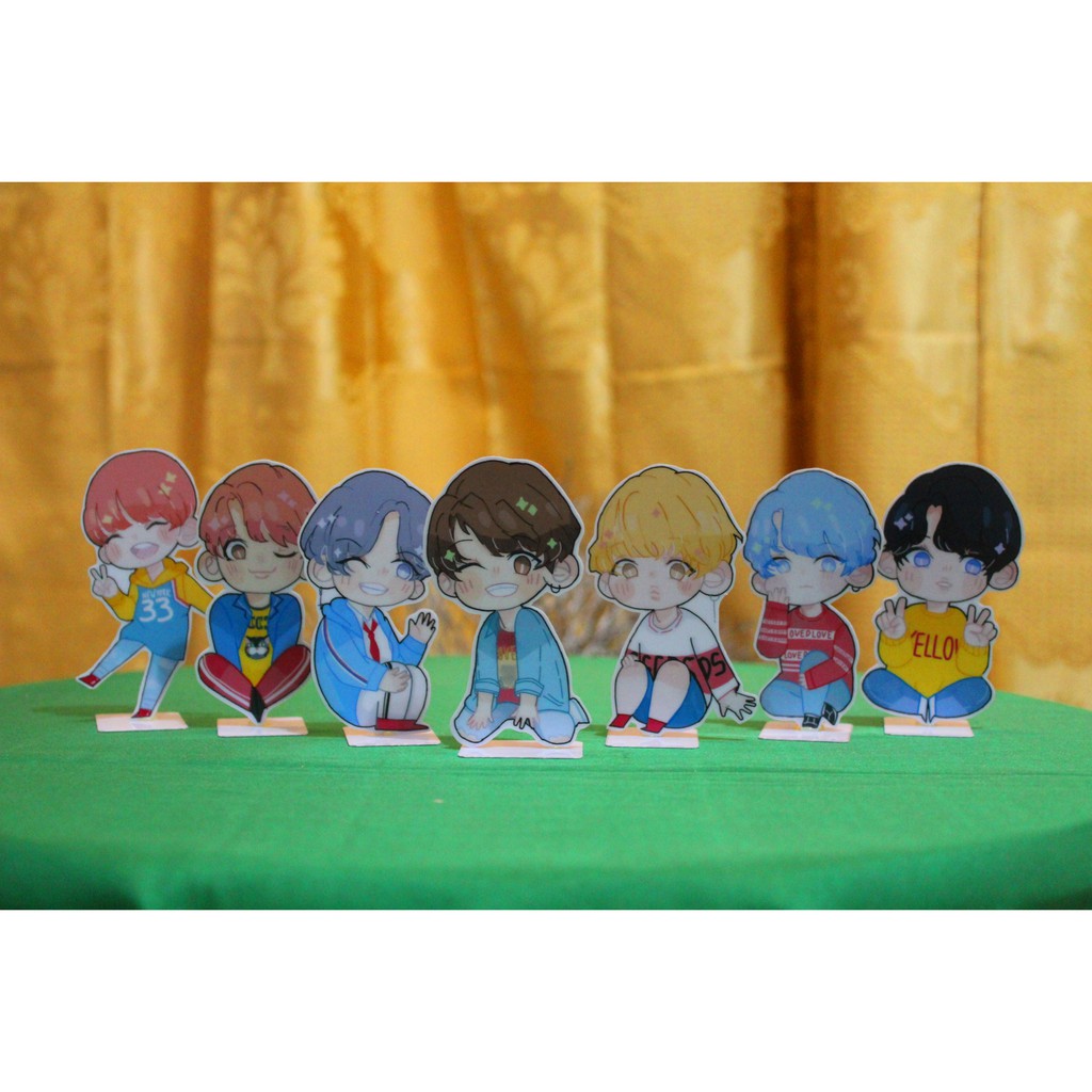 KPOP 5 inches | cake topper Bts Standee ♥ Cartoon [set] 7/pcs | Shopee ...