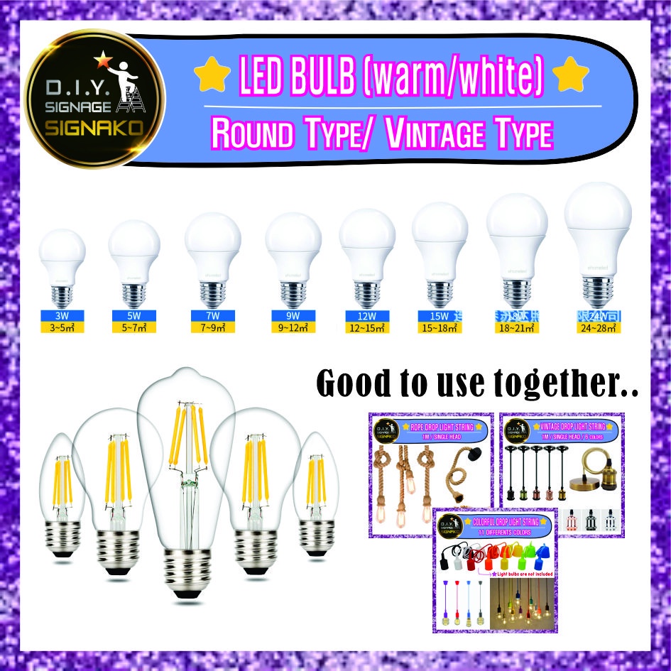LED Bulbs 3W ~ 25W & Vintage LED Filament Bulb 4W 8W / Edison Lights ...