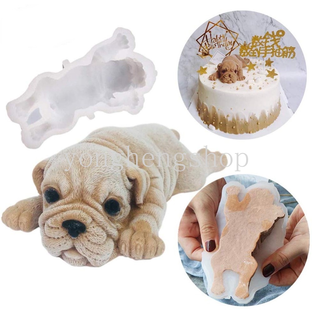 3D Cute Dog Shaped Silicone Mold Shar Pei Mousse Cake Mould Jelly ...