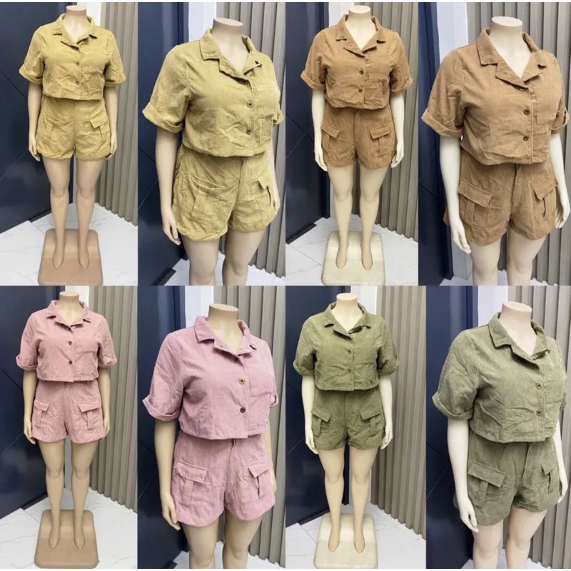 Bangkok corduroy terno by Plus size collection ph | Shopee Philippines