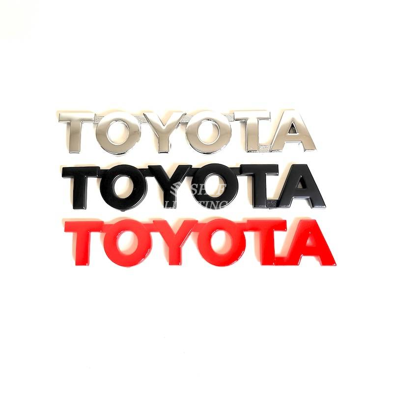 1 x ABS Big Chrome/Black/Red TOYOTA Letter Logo Car Auto Rear Trunk ...