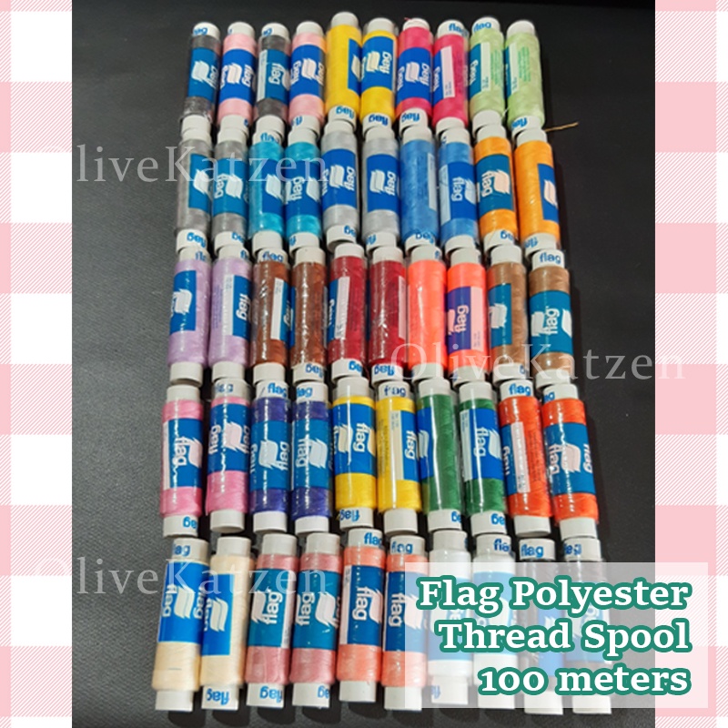 Sewing Thread Sinulid 100m Spool of Thread FLAG OliveKatzen | Shopee ...