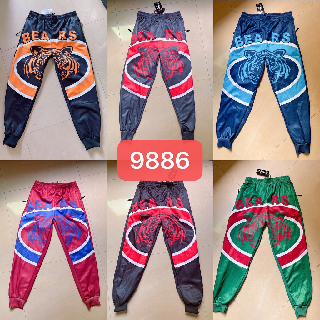 SYZ new fashion cotton sublimation printing jogger pants（with zipper ...