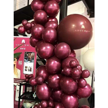 25 pcs 12 inches balloon Thickened glossy Metallic Maroon balloons ...
