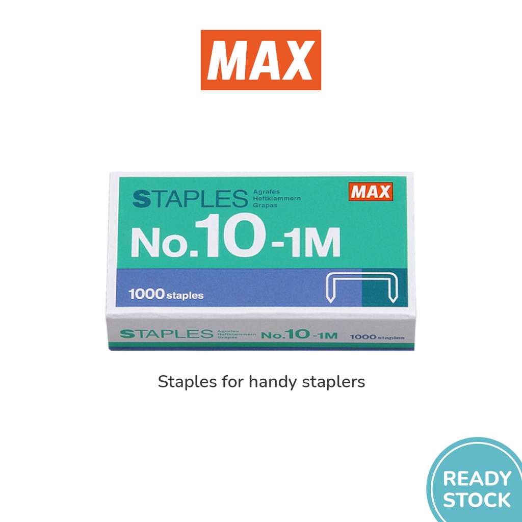 Max Staples No.10-1M ꞁ Staples for Handy Staplers ꞁ 1000 pcs in 1 Small ...
