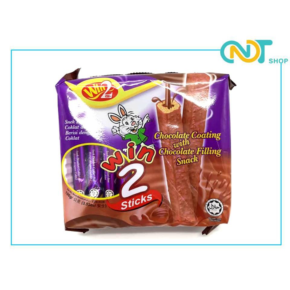 WIN2 STICK CHOCO COATING WITH CHOCO FILLING SNACK (100G) | Shopee ...