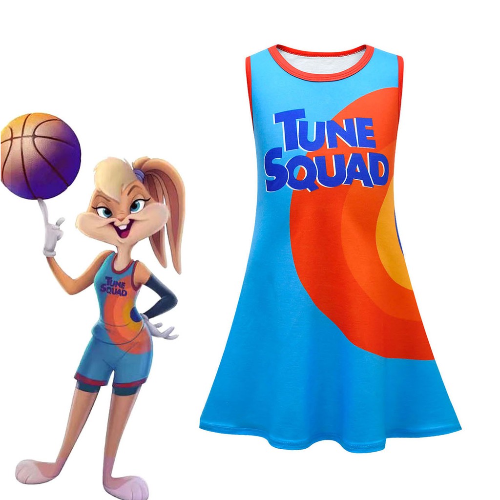 Space Jam Cosplay Jersey Blue Fancy Dress Costume for Kids Gilrs ...
