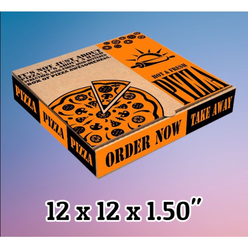 PIZZA BOX CORRUGATED - 12 inches ORANGE (50pcs/bundle) | Shopee Philippines