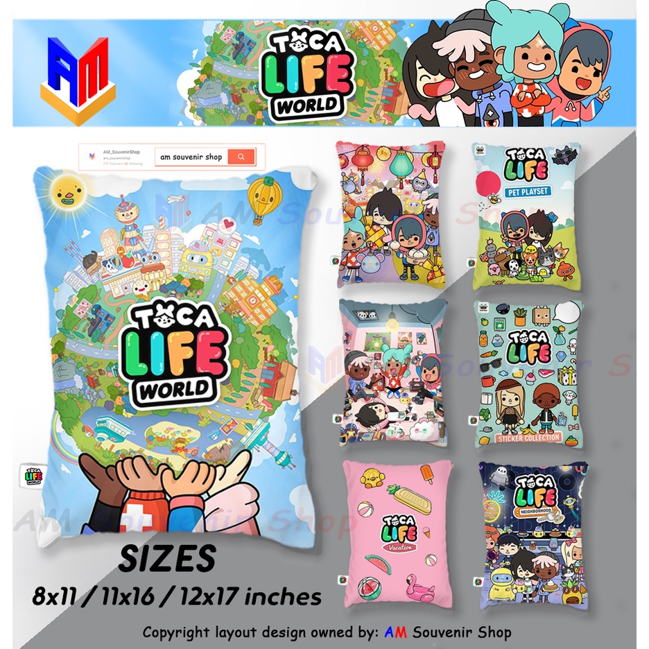 Toca Boca pillow/ Toca life world / / Rita / Zeke / Nari / Leon ...