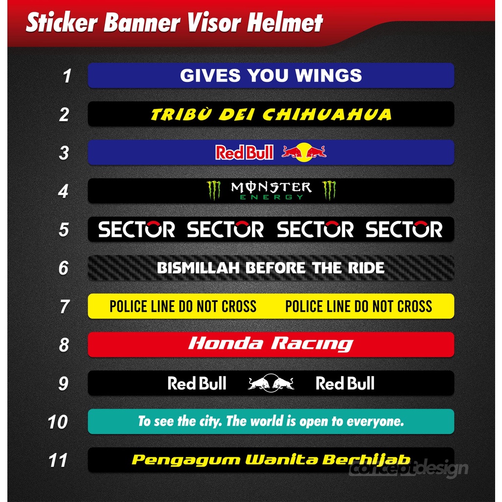 Helmet Visor Banner Sticker | Shopee Philippines