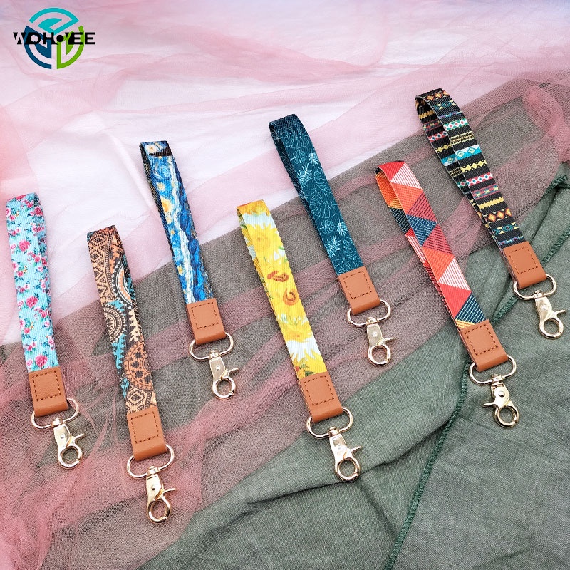 8 Styles Hand Wrist Lanyard Key Chain Wristlet Strap Holder Short Rope ...